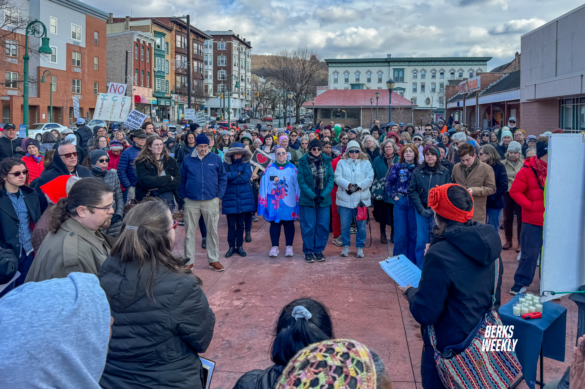 Community holds vigil, march in Reading after Minneapolis ICE shooting ...